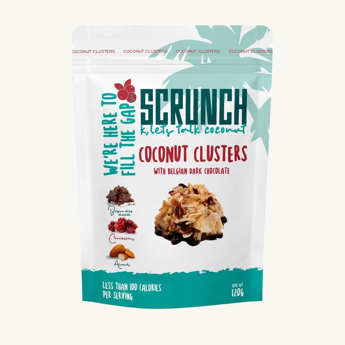 SCRUNCH Coconut Clusters with Belgian Dark Chocolate – almazaqeg